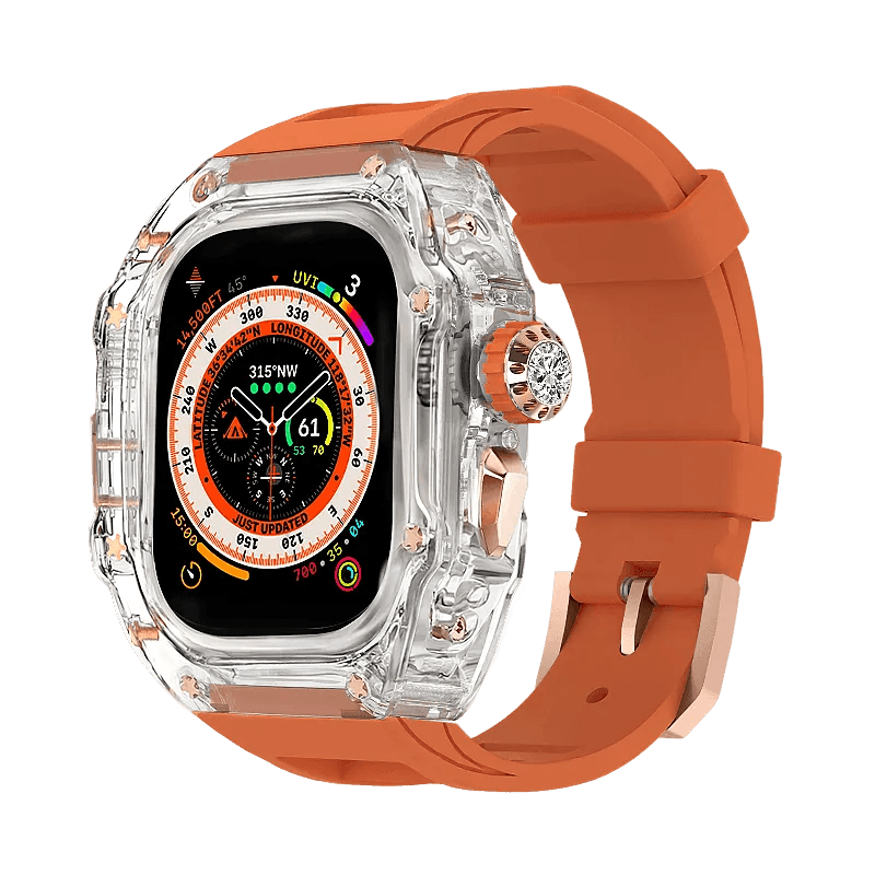 Luxury Clear Case for Apple Watch 42/44/45/46/49mm - Diamond Inlay [Ro ...